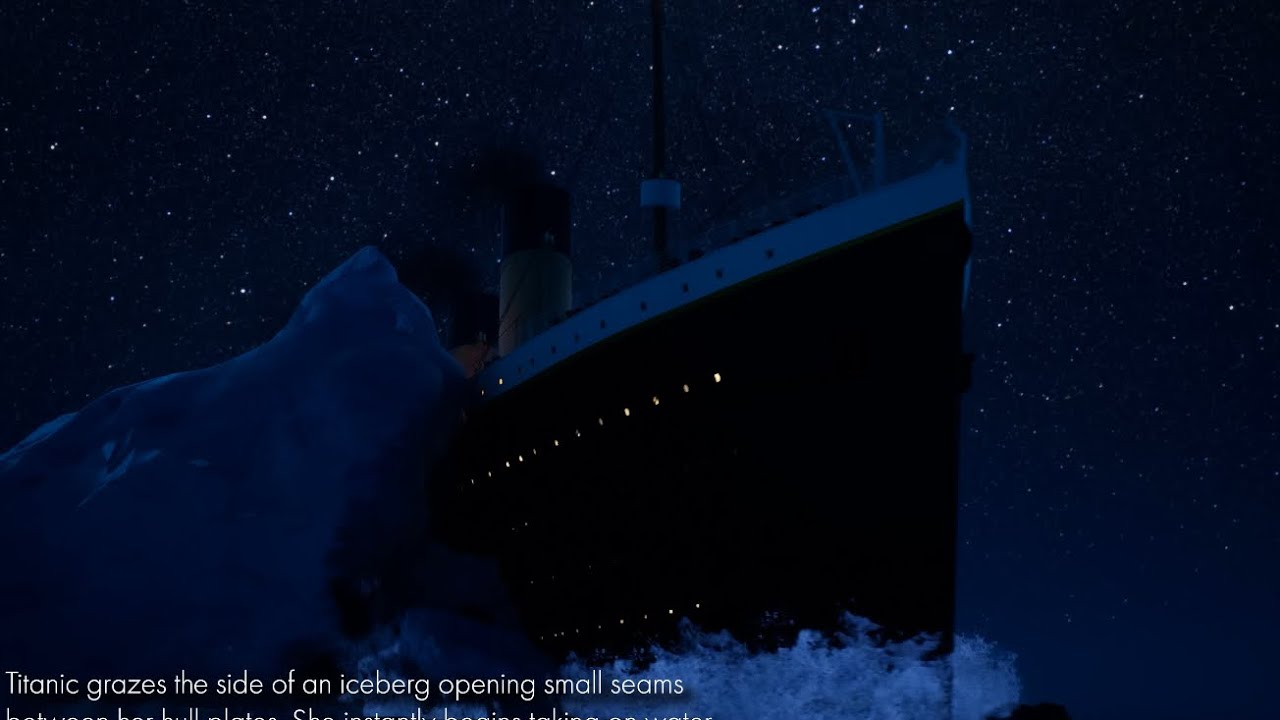 Collision of the Titanic with an iceberg. Titanic: Honor and Glory 2024 ...