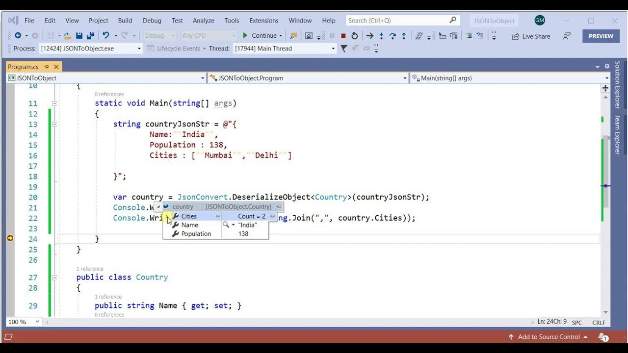 How to convert JSON data to C# objects | Deserialization using Newtonsoft - YouTube
