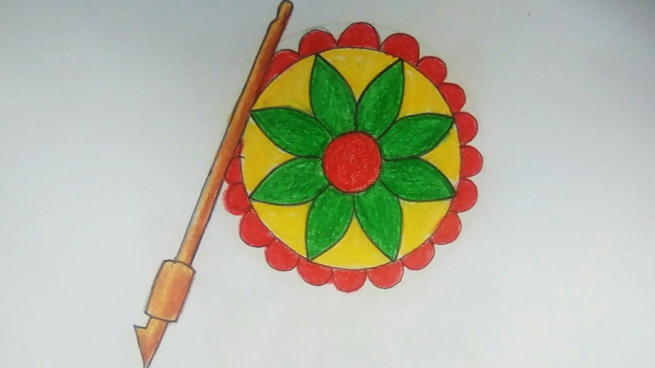 how to draw hand fan | hand fan drawing | fan drawing easy | hand fan ...