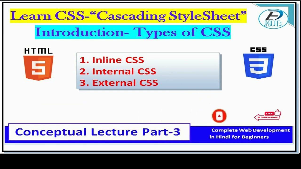 Types of CSS Part-3||What are the ways of CSS using HTML||CSS Tutorial in Hindi - YouTube