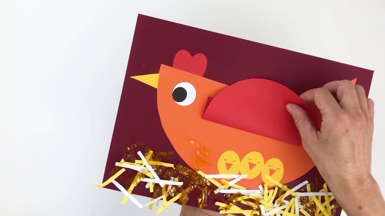 Geometric chicken craft - YouTube