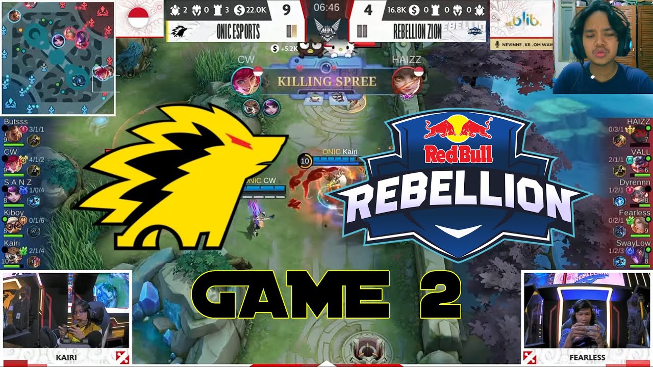 REACT CAST ANALIS MPL SEASON 10 ONIC VS RBL GAME 2 ! KAIRI SANZ MAIN BARENG ! - YouTube