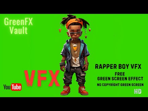 🧢 Rapper Boy Character – Free Green Screen Animation VFX (HD)