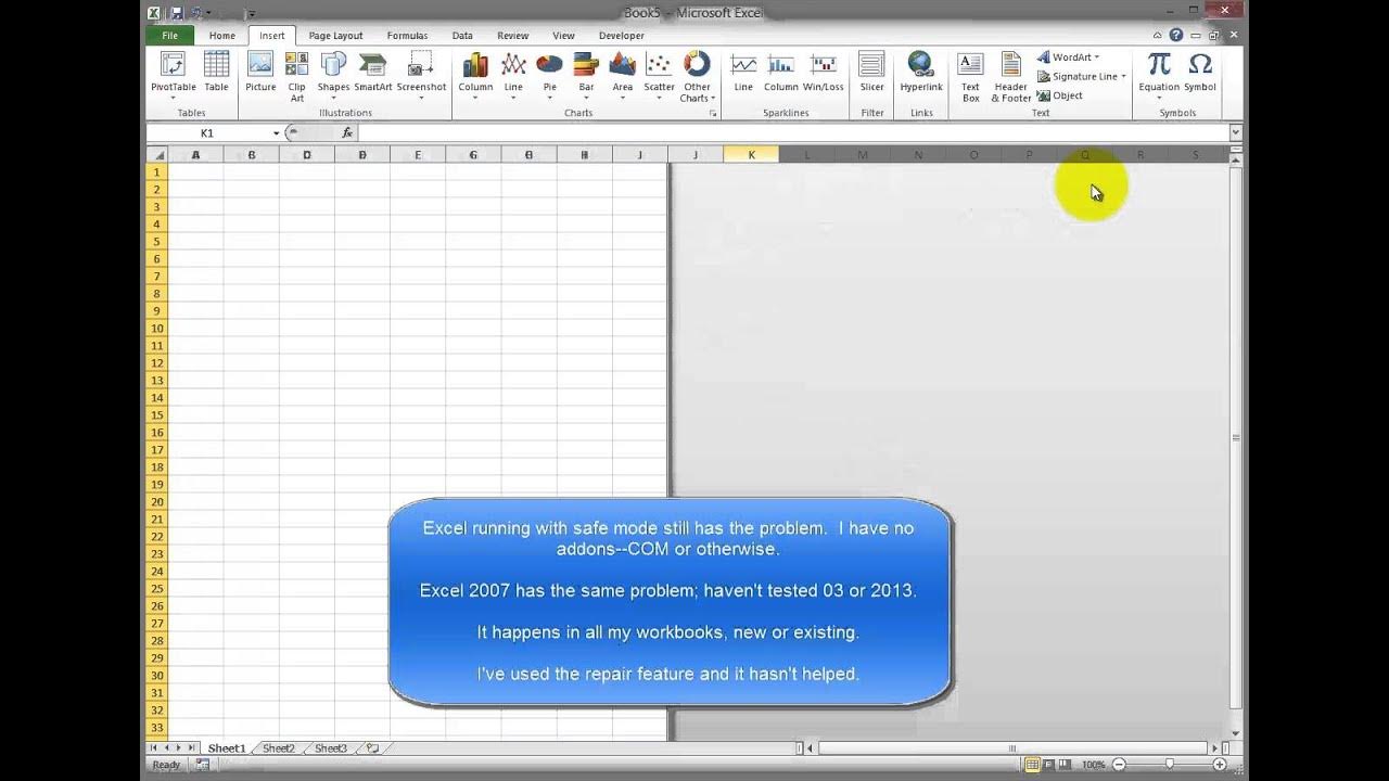 Excel Display Glitch - YouTube