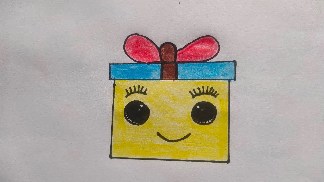 HOW TO DRAW A GIFT BOX || EASY DRAWING - YouTube