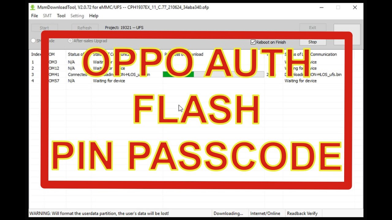 OPPO AUTH SERVER FLASH PIN POLA PASSCODE - YouTube