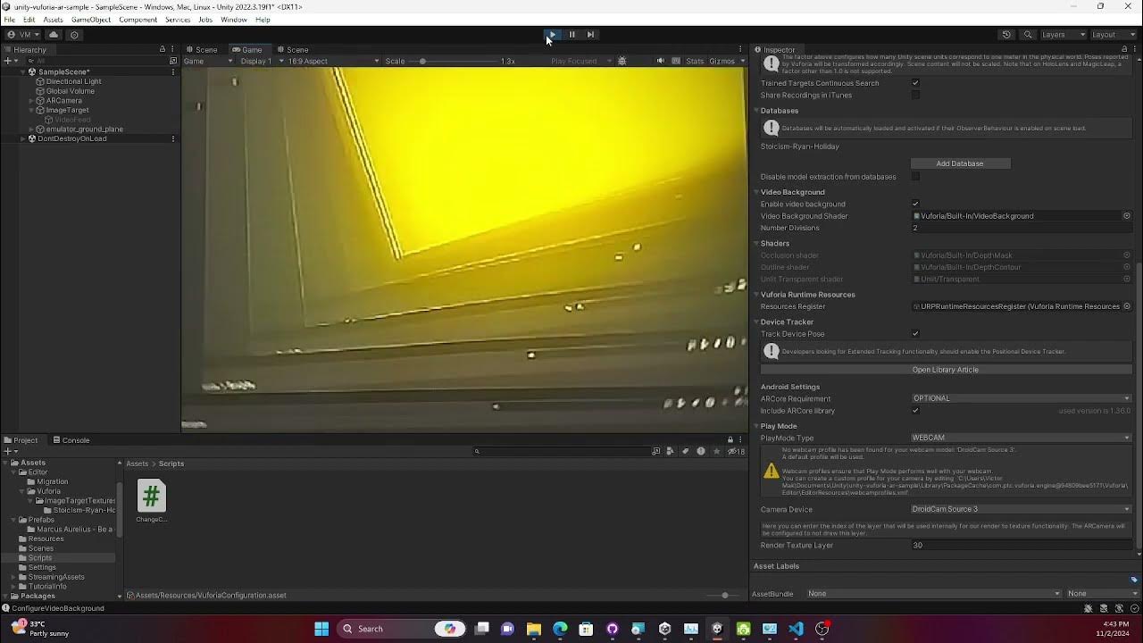 Unity Desktop AR using Mobile Webcam - YouTube