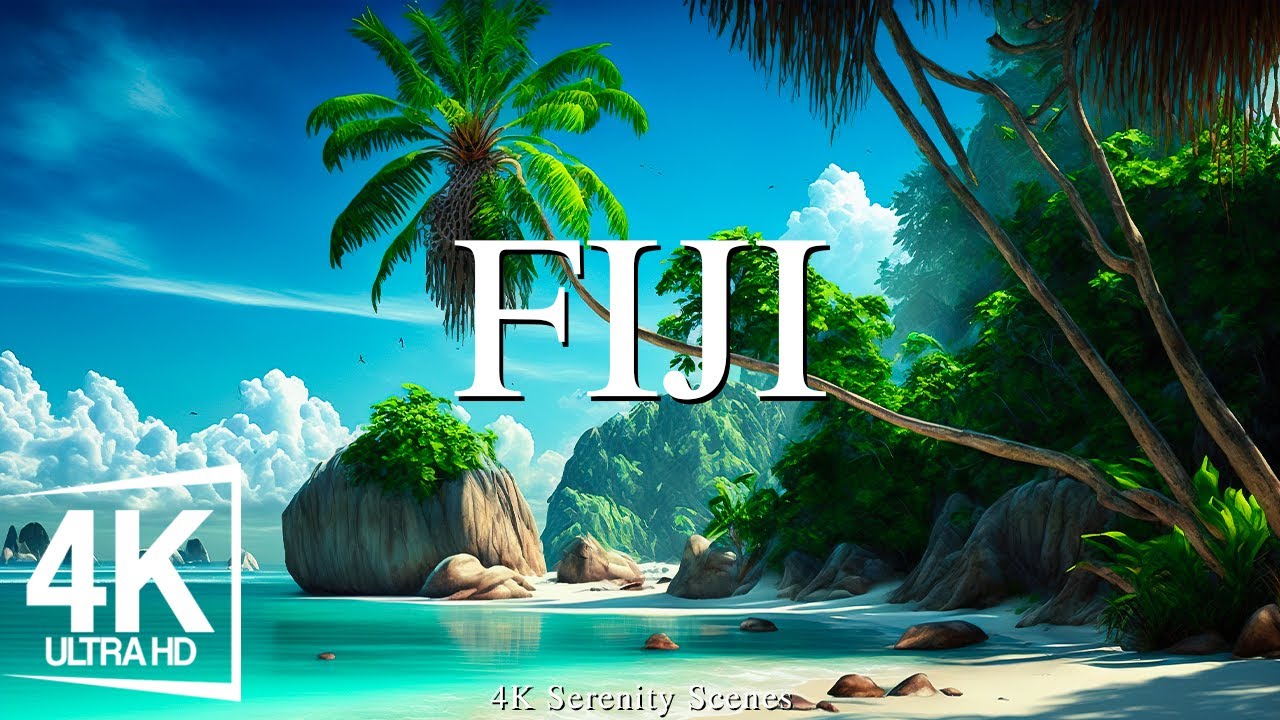 FLYING OVER FIJI - Relaxing Music With Beautiful Natural Landscape ...