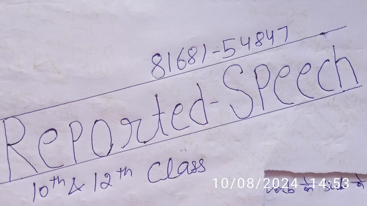 Narration/ Reported Speech for 10th and 12th class - YouTube