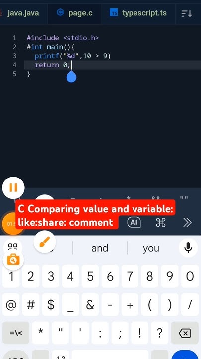 C Comparing value and variable #shorts #c#comparison #value #variable #printf #int #main #stdio ...