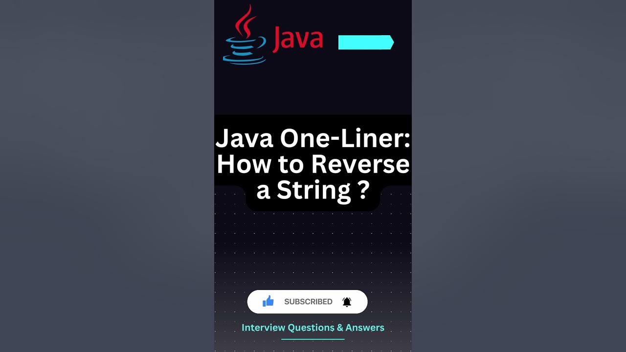 How To Reverse A String In One Line Simple And Easy Java Javaprogramming Javatutorial