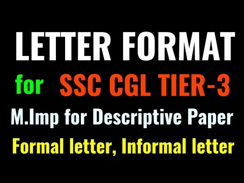 LETTER FORMAT FOR SSC CGL TIER-3 2019 | FORMAL & INFORMAL LETTER ...