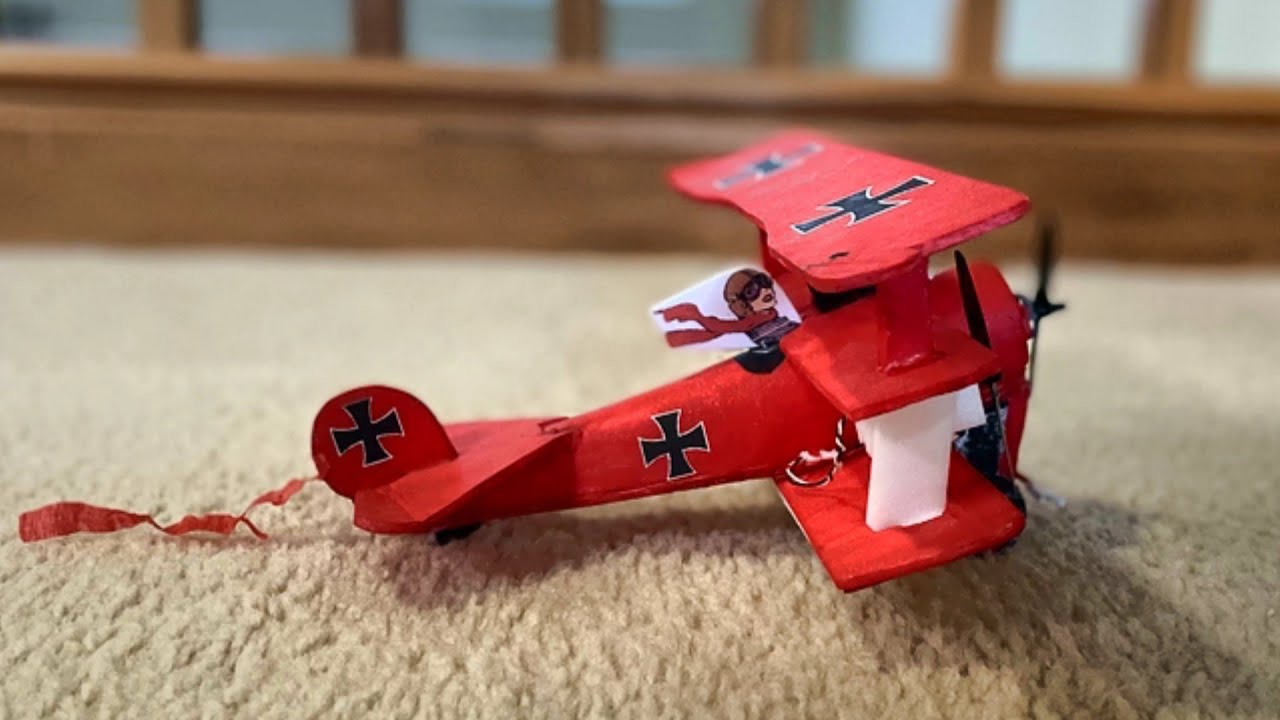 Micro Fokker Dr.I Triplane "Red Baroness" (1s DT) Flight - YouTube