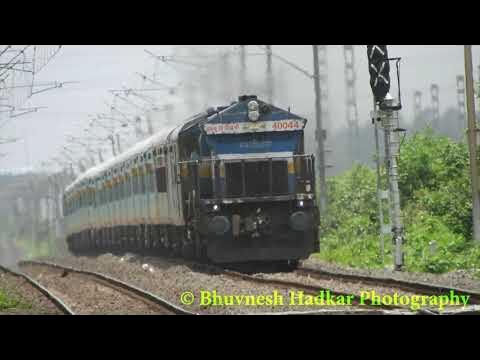 [4K] 19667 UDZ MYS Palace Queen Humsafar Express With LHF BGKT WDP-4B Rushing Towards Vasai Road ...