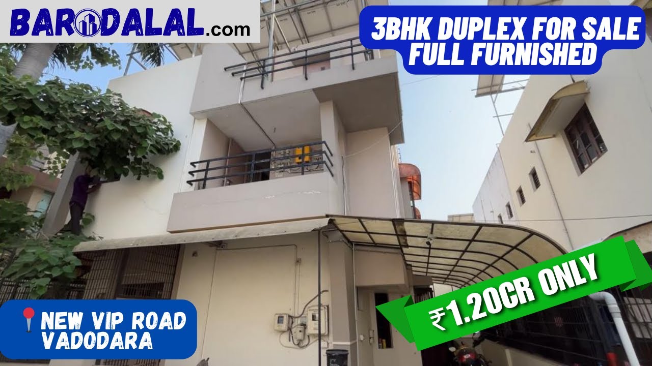 Full furnished 3bhk duplex for sale in vadodara, new vip road behind sardar estate - YouTube