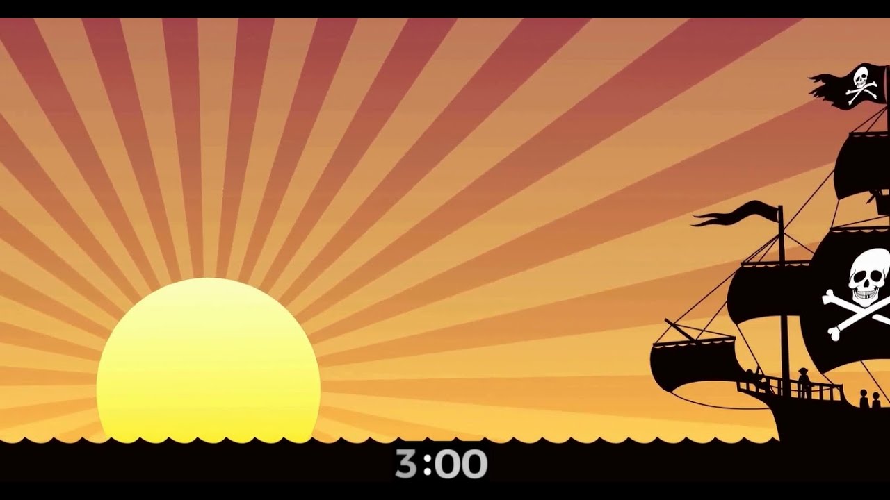 Sail the High Seas: 3-Minute Pirate Ship Sunset Countdown ⏳🌅🏴‍☠️ - YouTube