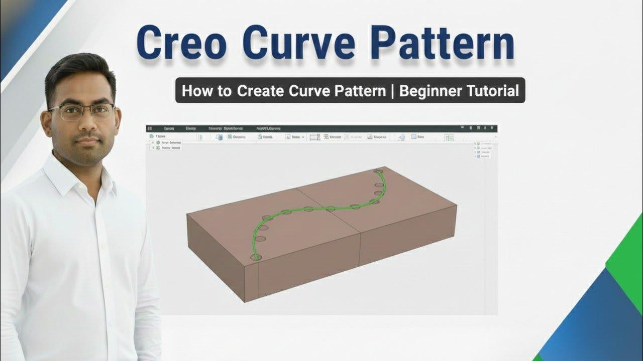 How to Create Curve Pattern in Creo Parametric || How to Create Curve Pattern || Pattern in Creo ...