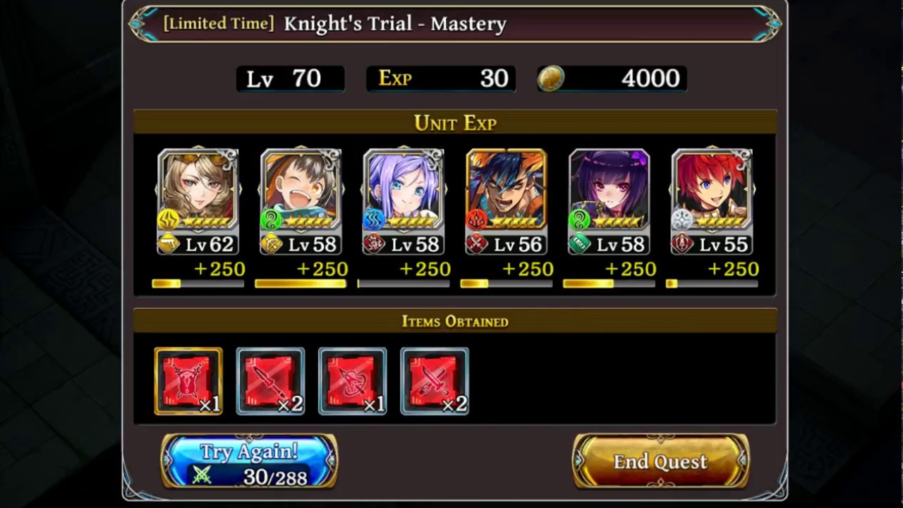 Alchemist Code Knight Trial Mastery - YouTube