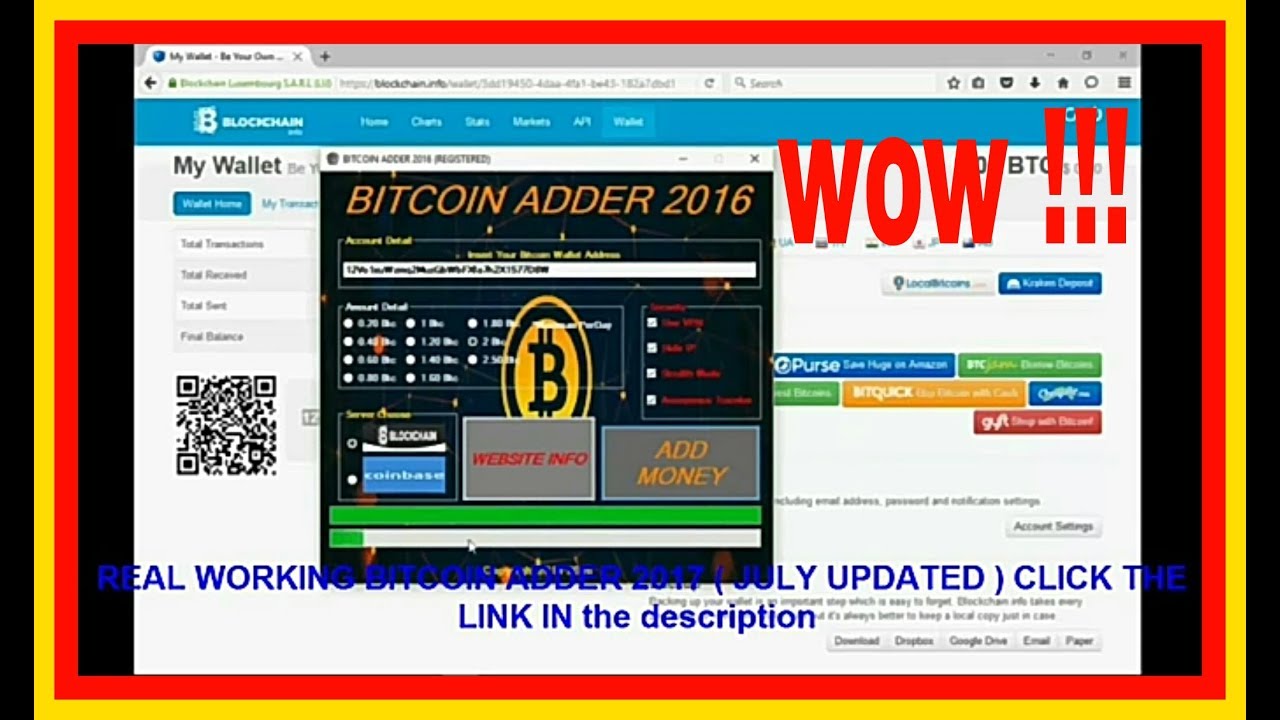 REAL WORKING BITCOIN ADDER 2017 !! JULY UPDATED !! - YouTube