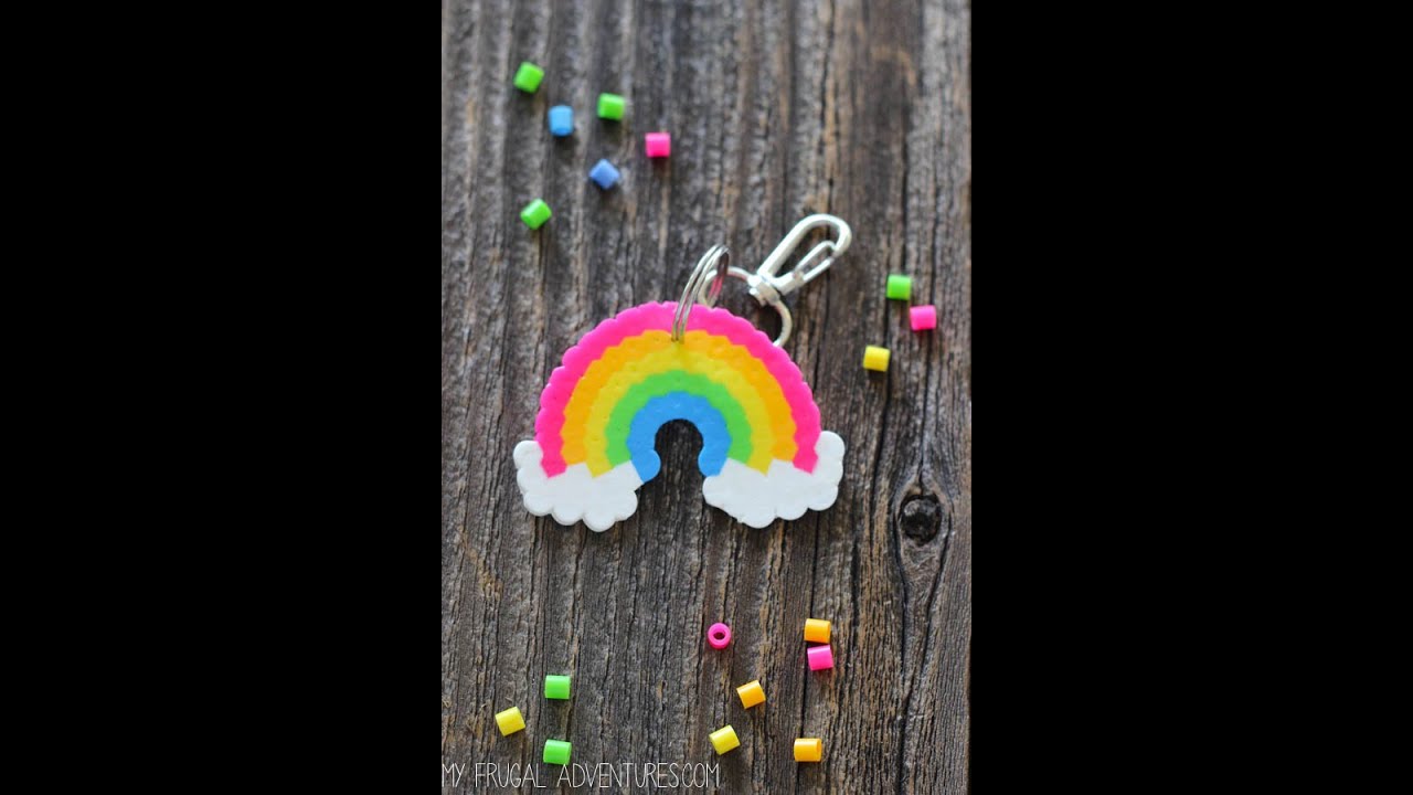 Rainbow perler bead DIY - YouTube