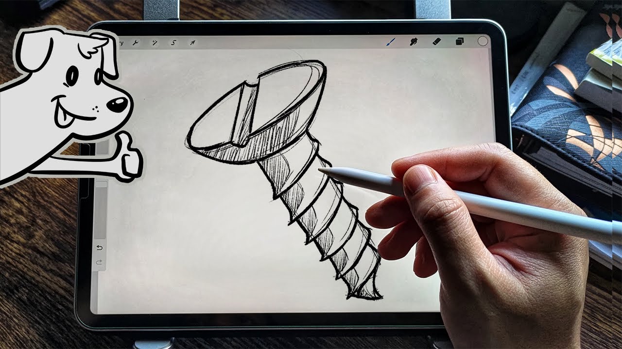 How to draw a screw (simple machine) ⚙️ - YouTube