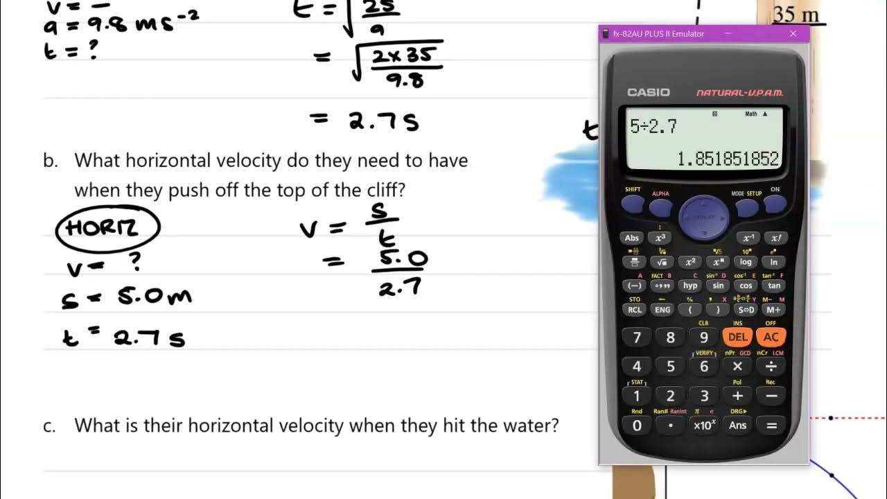 Vce Physics Projectiles Launched Horizontally Youtube