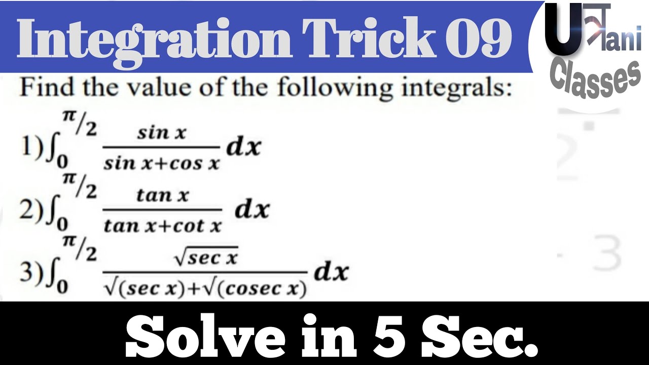 Integration shortcut trick #9|Definite integral for TGT|PGT |IIT JEE ...