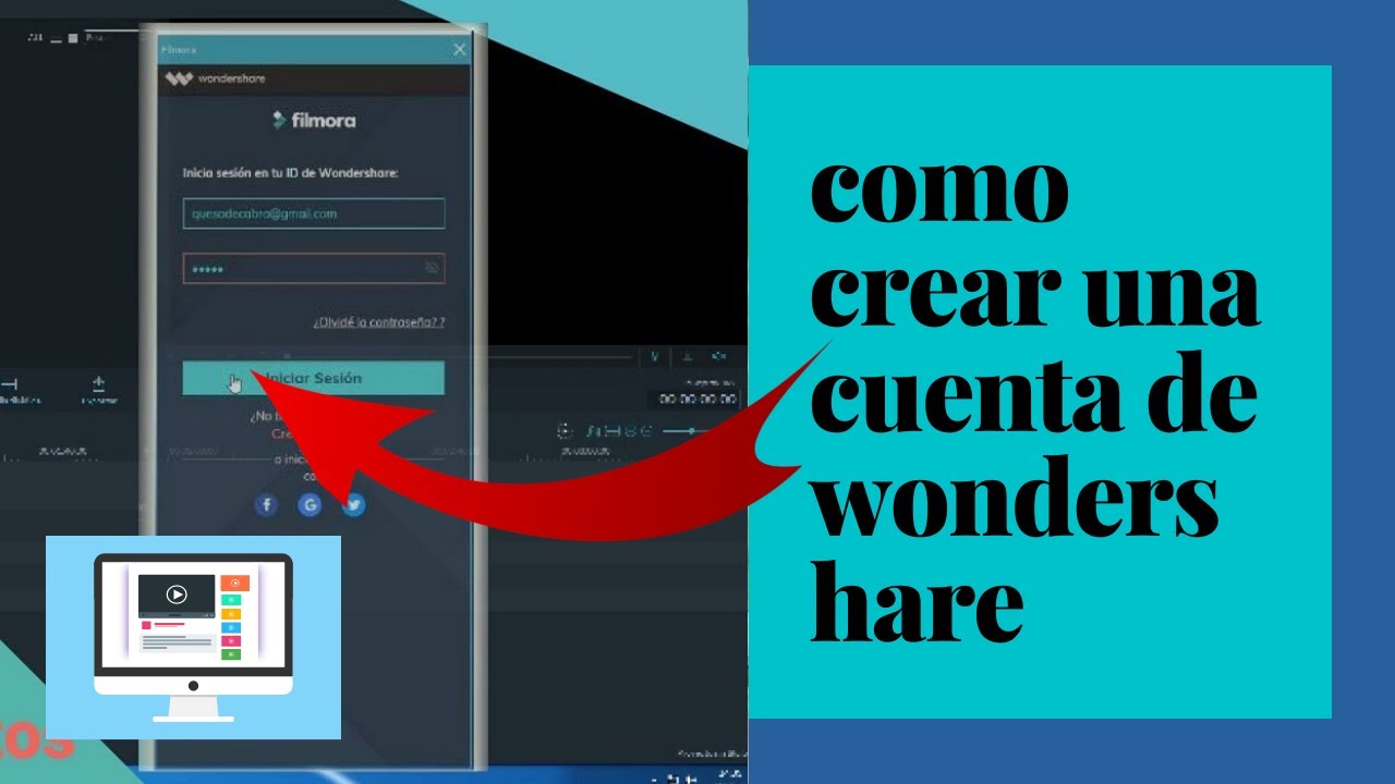 como crear una cuenta de wondershare ID - YouTube