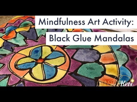 Mindfulness Art Activity for School Counseling: Black Glue Mandala ...