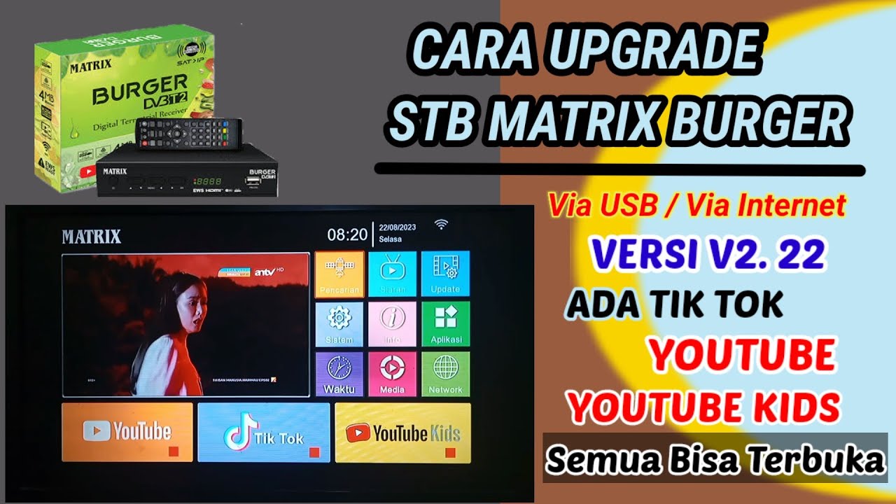 ADA TIK TOK || CARA UPGRADE SET TOP BOX MATRIX BURGER HIJAU KE VERSI 2. ...