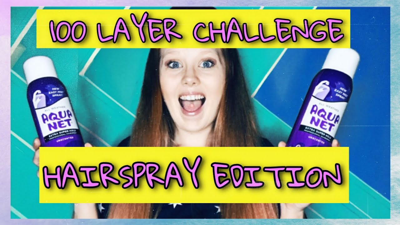 100 Layers Of Hairspray (100 LAYERS CHALLENGE ) - YouTube