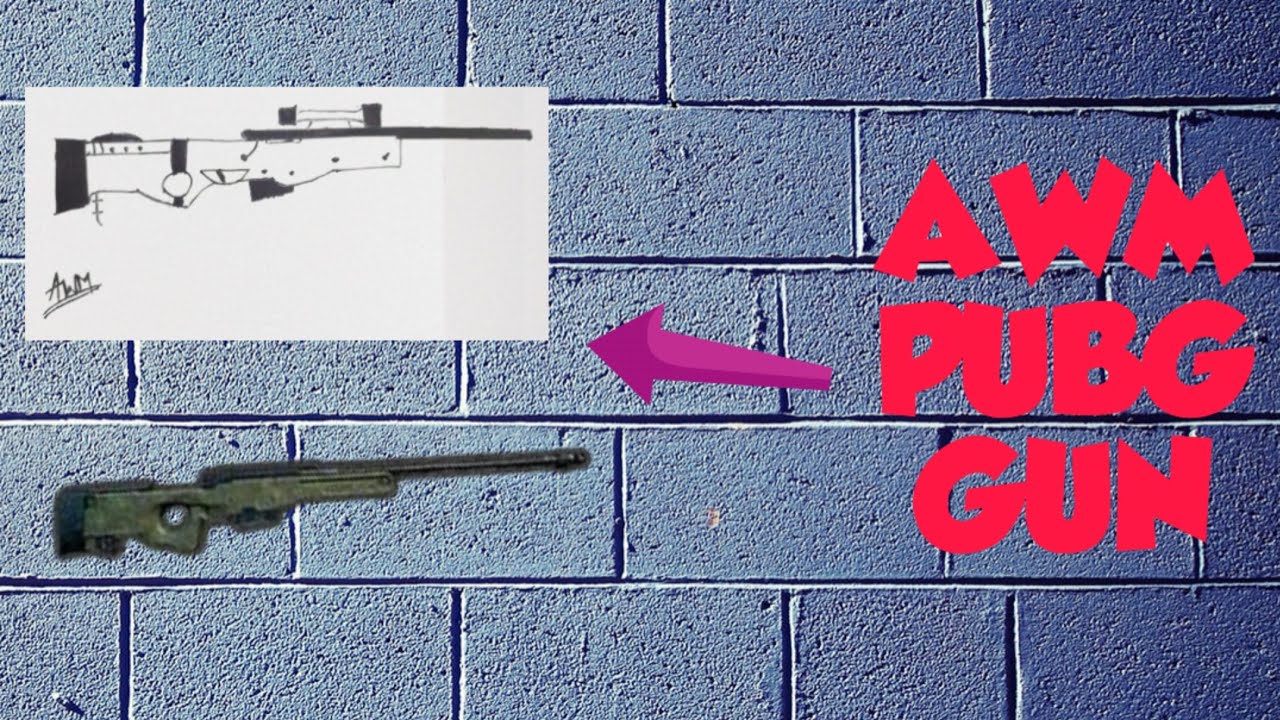 How to draw AWM Pubg Gun || Easy to draw AWM Pubg Gun step by step || Shameer's world 🌍 - YouTube