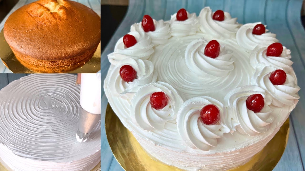 Vanilla Sponge | Vanilla icing cake | Cake technique | Nozzle decoration | Basic icing cake ...