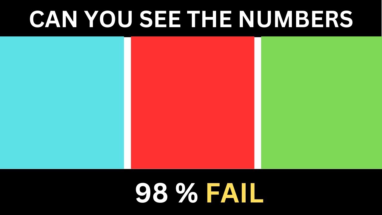 CAN YOU SEE THE NUMBERS - 98 % FAIL | EYE TEST #1 - YouTube