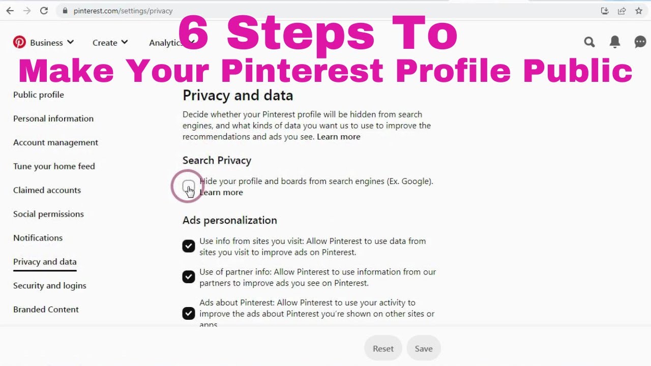 How To Make Visible Or Show Your Pinterest Account On Search Engines ...