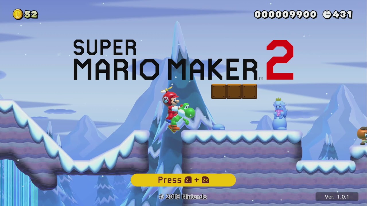 Title Screen Level ~ NSMB Snow - Super Mario Maker 2 - No Commentary ...