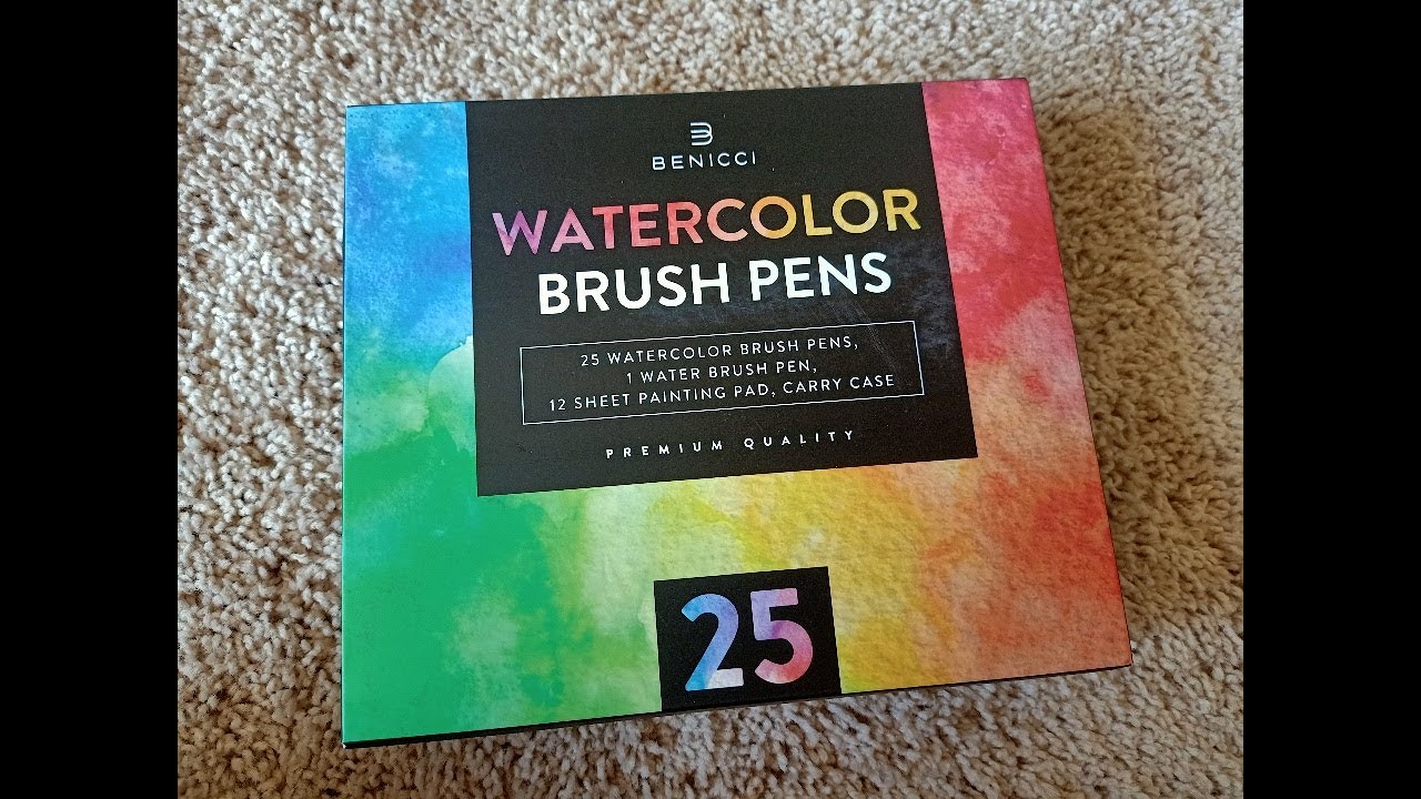 BENICCI Artist Watercolor Brush Pens Set of 26 Vibrant Markers with Bonus 1 Water Brush Pen 2 ...
