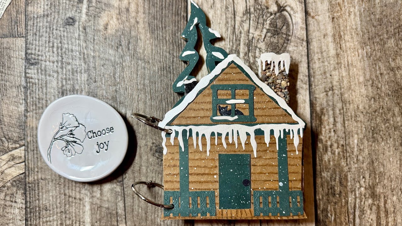 Cardboard Log Cabin Journal flip through - YouTube