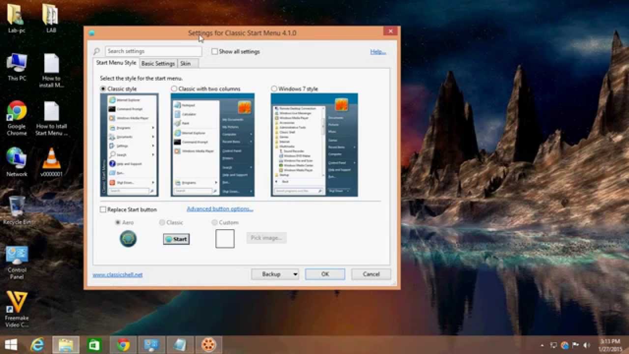 How to Istall Start Menu in Windows 8,8 1 - YouTube