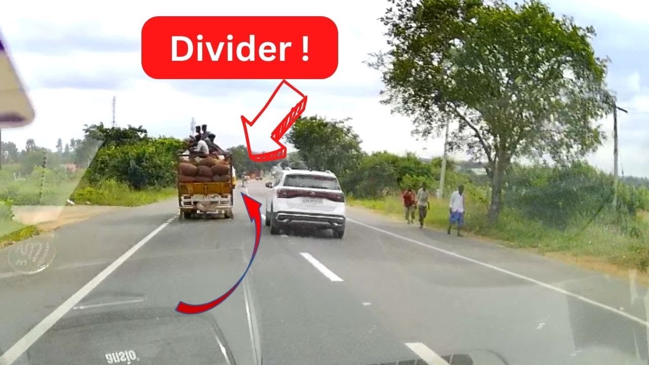 🤕Car Overtaking, Road divider in middle |#45 - YouTube