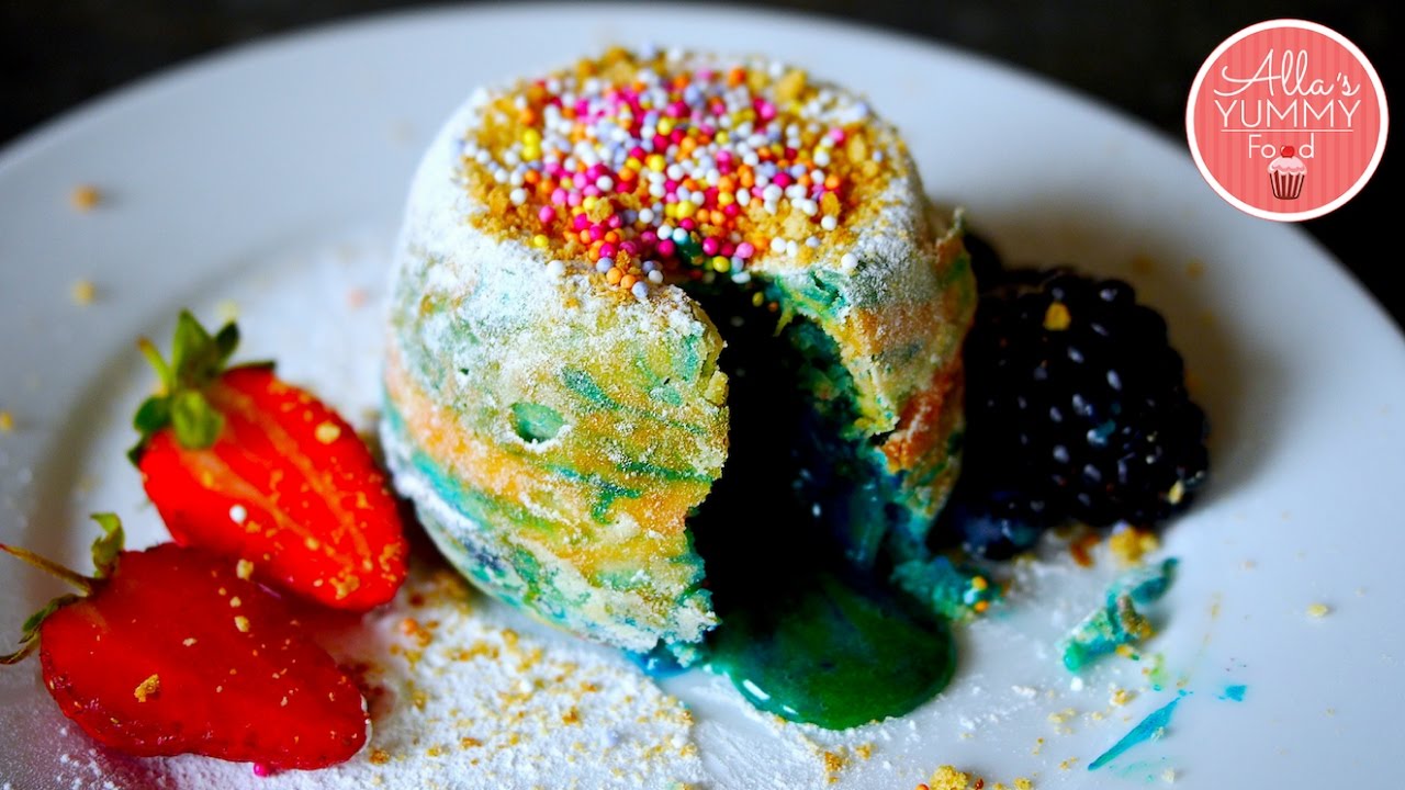 Birthday Rainbow Lava Cake Recipe | Радуга Торт - YouTube