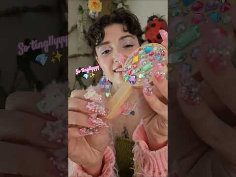 Bedazzled Wooden Makeup is EXTREMELY tingly 😴 #asmr #bedazzled #asmrtapping
