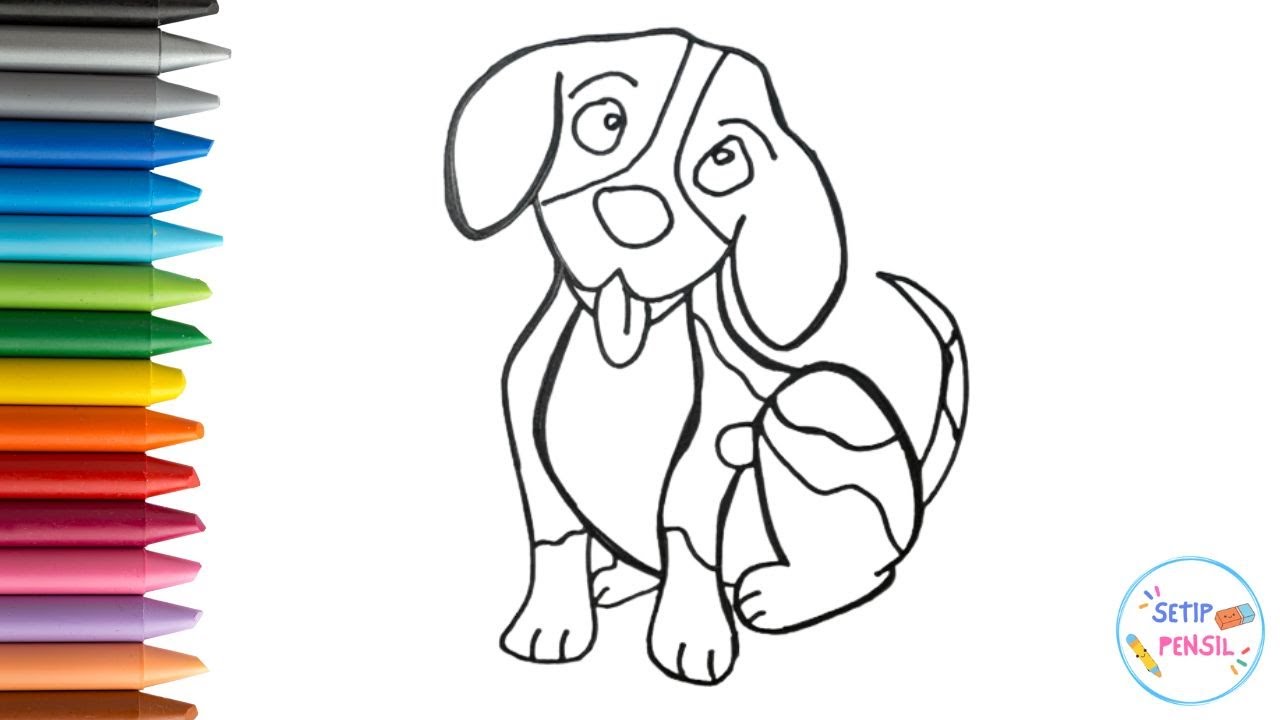 MEWARNAI ANJING LUCU 🐕|| Coloring Dog for Kids & Toddler || How to Draw ...