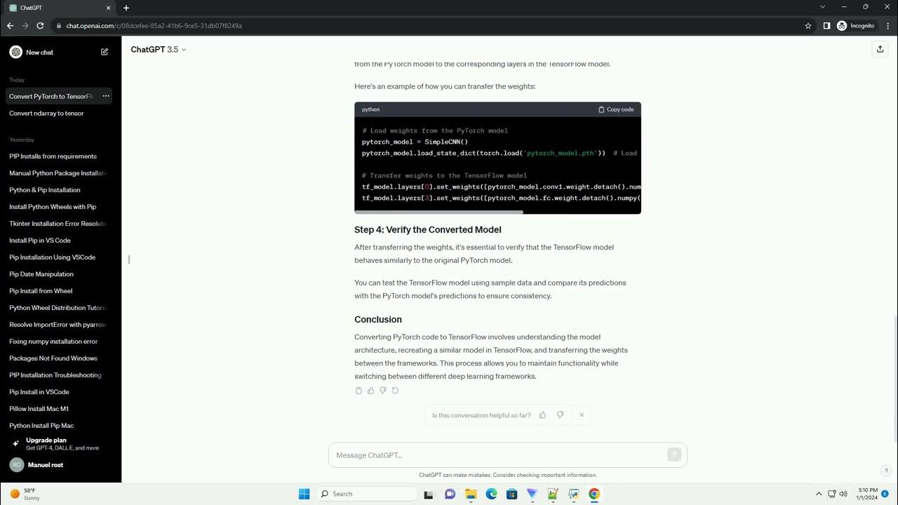 convert pytorch code to tensorflow - YouTube