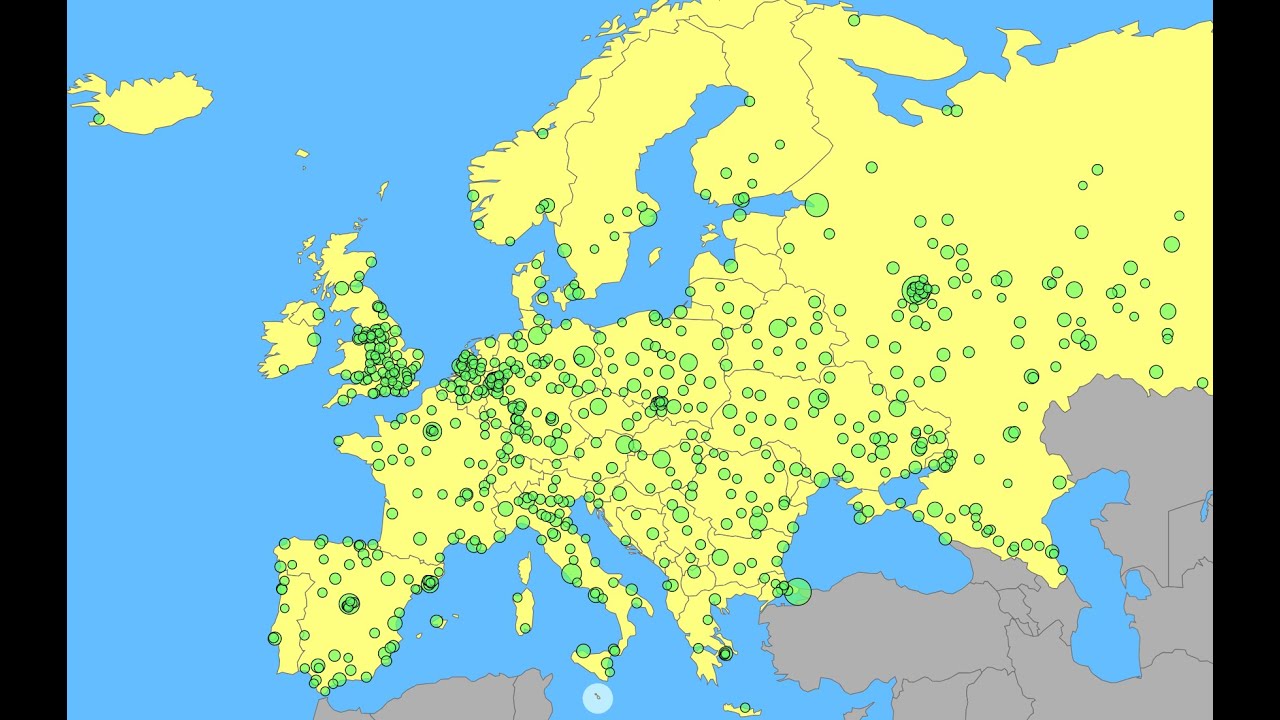 All 688 100k+ cities in Europe - JetPunk (French version) - YouTube
