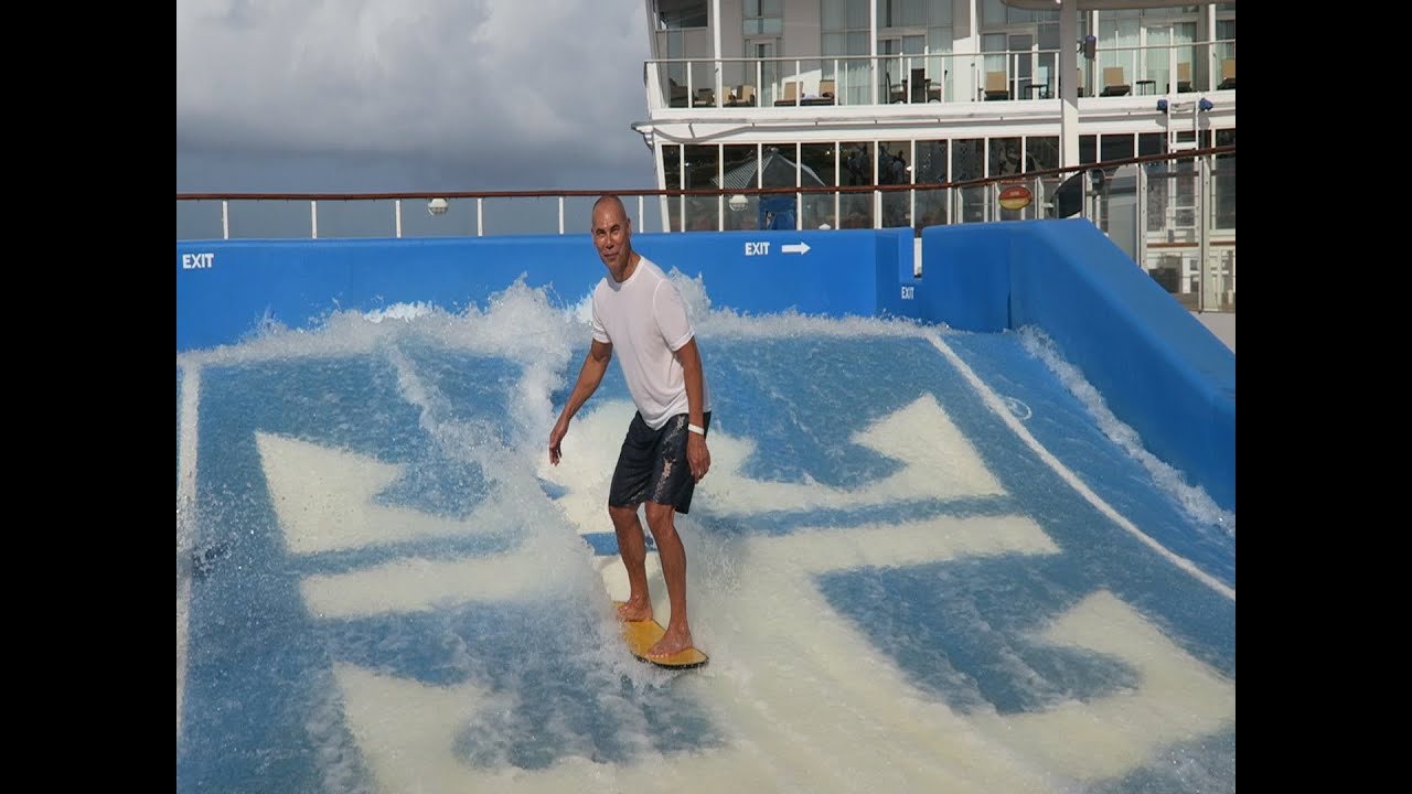 Allure of the Seas First time on a Flowrider - YouTube
