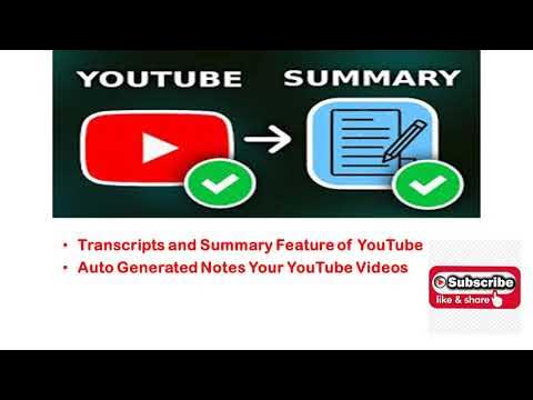 YouTube`s Amazing Feature Transcript and Summay - YouTube