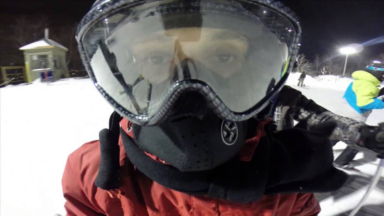 Skiing with GoPro Hero 3+ camera at Ski Mont Saint-Bruno - YouTube