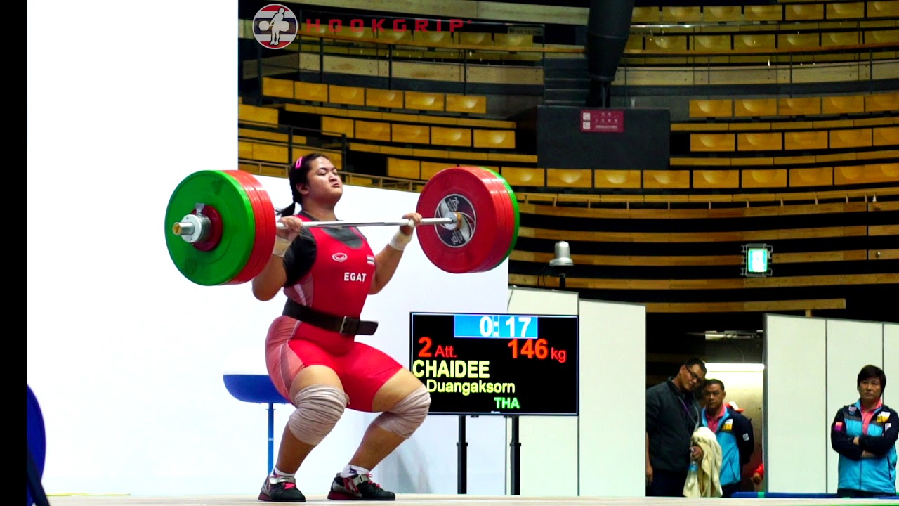 Duangaksorn Chaidee (75+) - 146kg Clean and Jerk @ 2016 Asian Junior ...