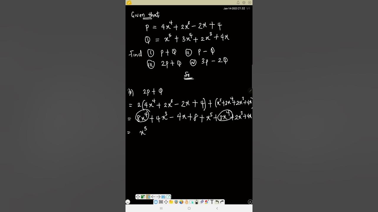 ADDITION AND SUBSTRACTION OF POLYNOMIAL - YouTube